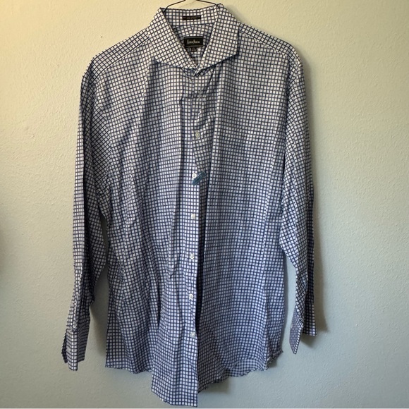Neiman Marcus | Shirts | Neiman Marcus Blue White Checkered Dress Shirt ...